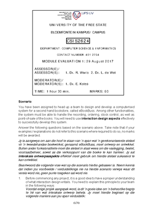 CSIS3734 Final Exam Memorandum: Main Examination Overview - Studocu