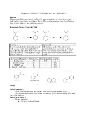 Lab report 3 - Recrystallization and Melting point analysis - Recrystallization & Melting Point ...