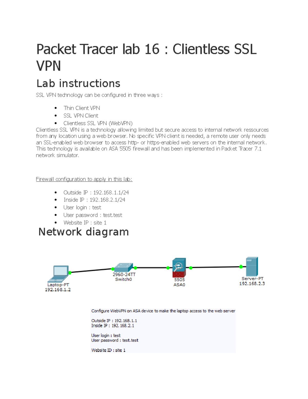 LAB SSL VPN - Hướng dẫn cài đặt SSL_VPN - Packet Tracer lab 16 ...