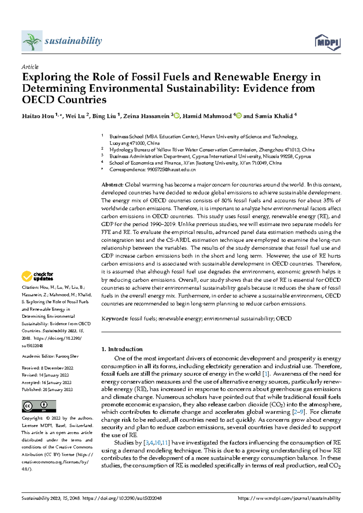 Exploring Fossil Fuels & Renewable Energy's Impact on OECD ...