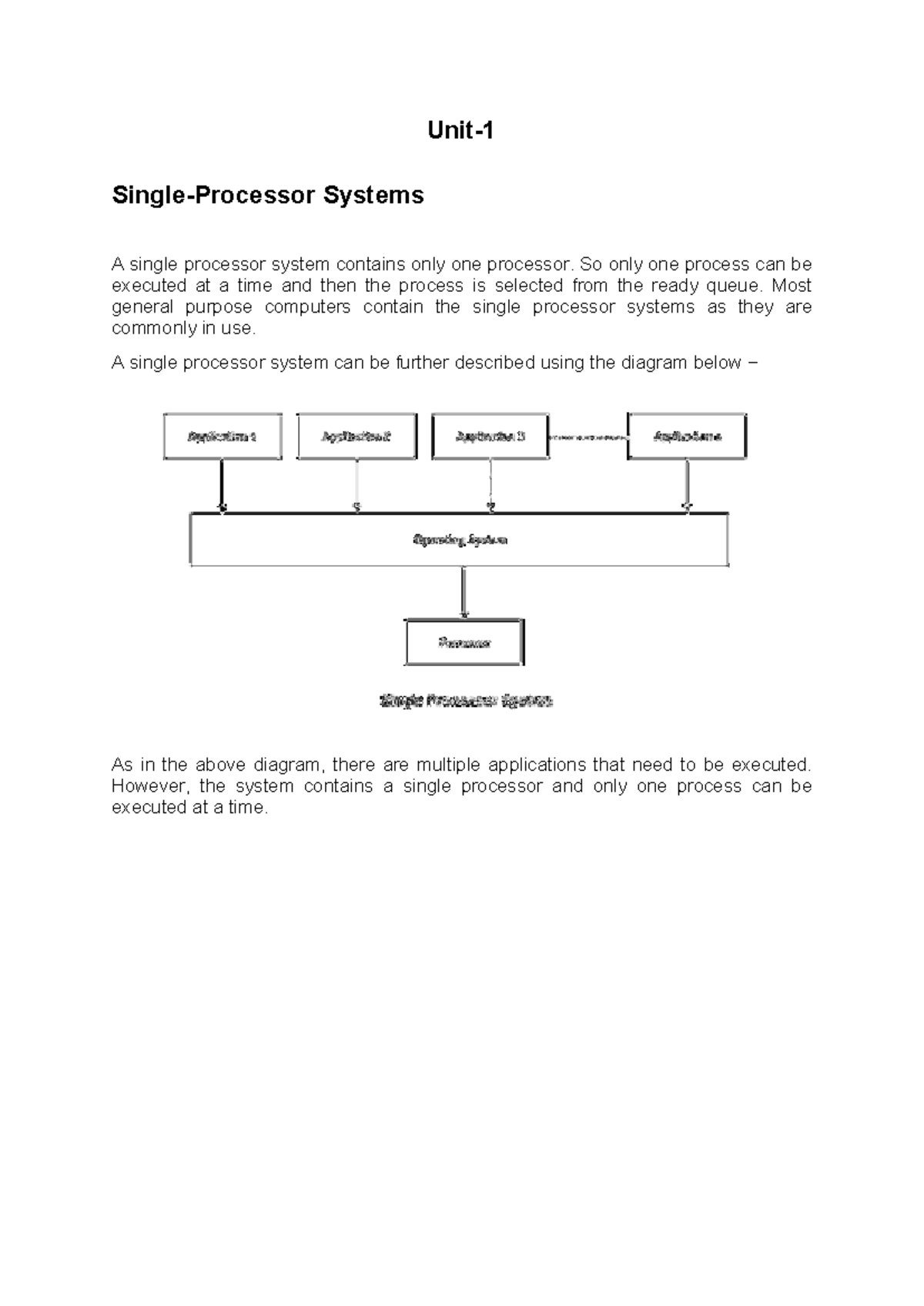 Single and Multiprocessor Systems Overview in Unit 5 (Course Code ...