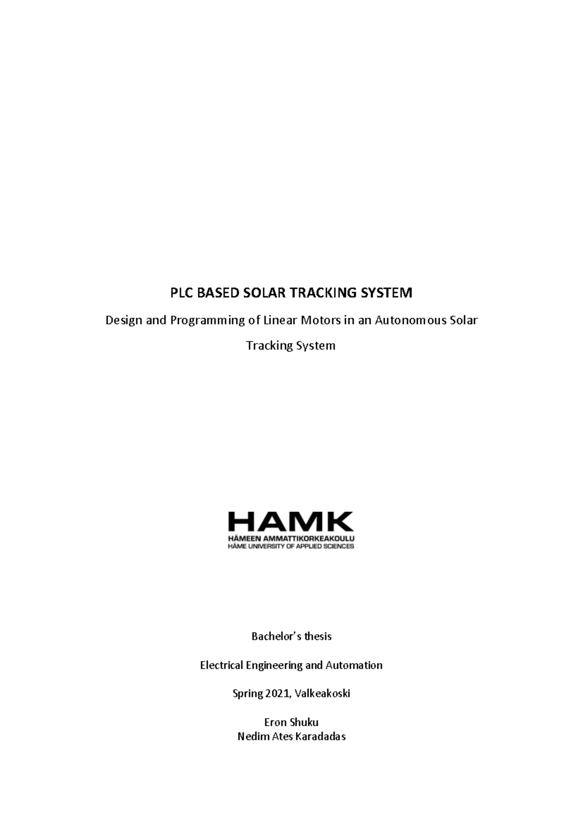 Plc Based Solar Tracking System Plc Based Solar Tracking System Design And Programming Of