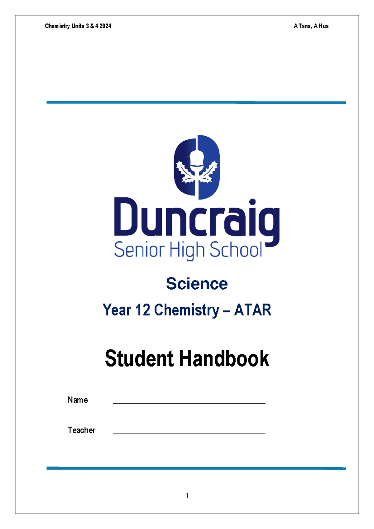 Chemistry 12 ATAR Units 3 & 4 Assessment Handbook 2024 - Studocu
