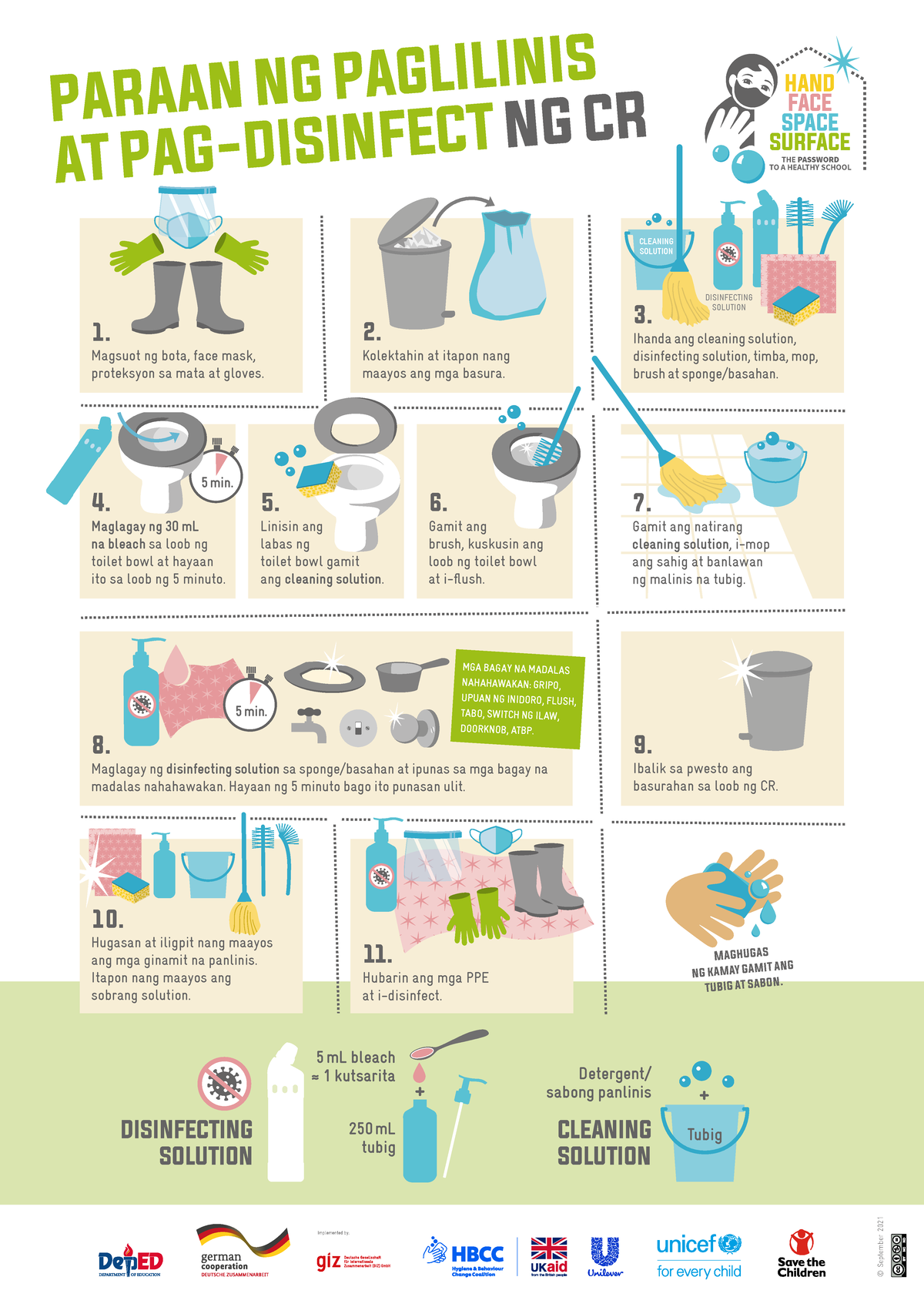 Toilet Cleaning Guide: Procedures and Solutions (DepEd 3x4) - Studocu