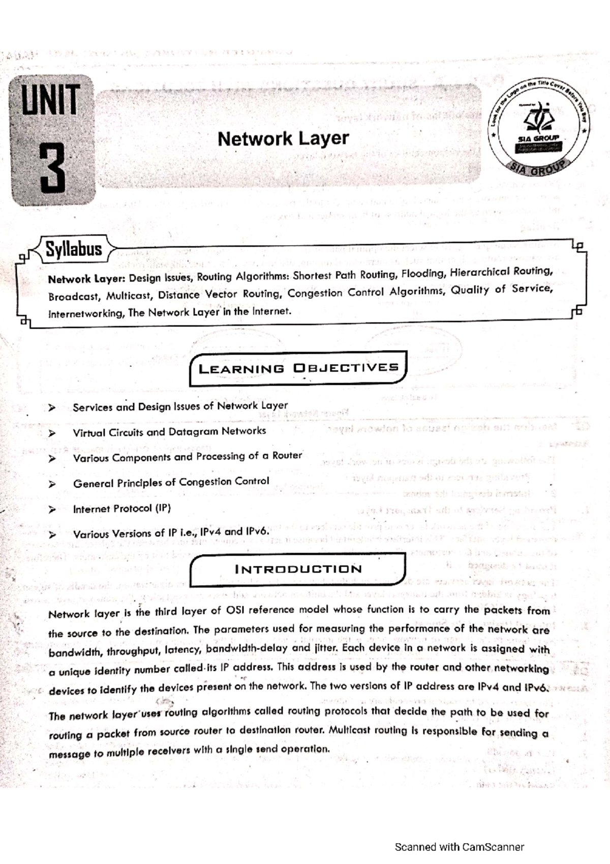 CN UNIT 3 - This is SIO material for B-Tech 3rd year students From ...