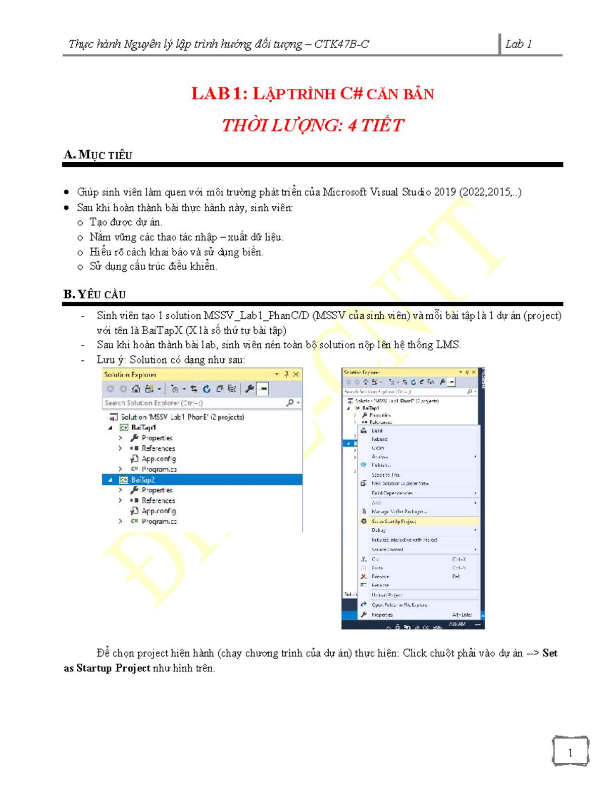 C# Basic Programming Lab 1: Introduction to Arrays and Projects - Studocu