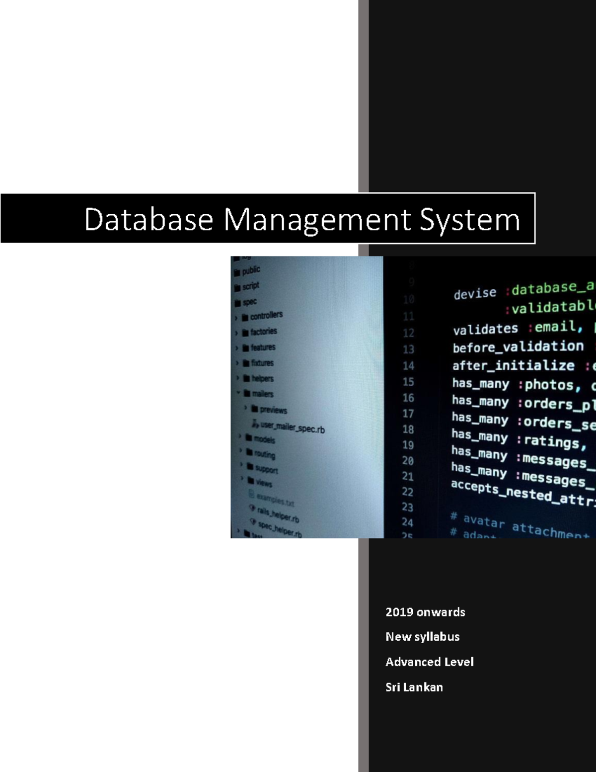 Database Management System Notes for A/L English AL 2019 Onwards - Studocu