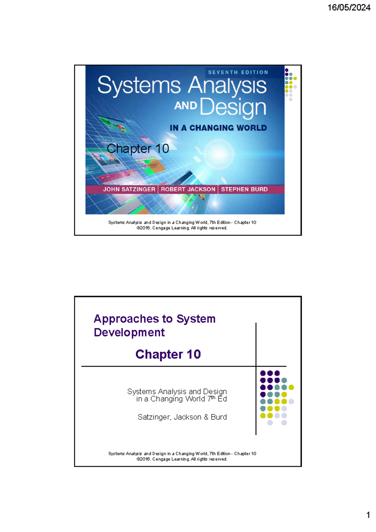 Ch10: Approaches to System Development - Systems Analysis and Design - Studocu