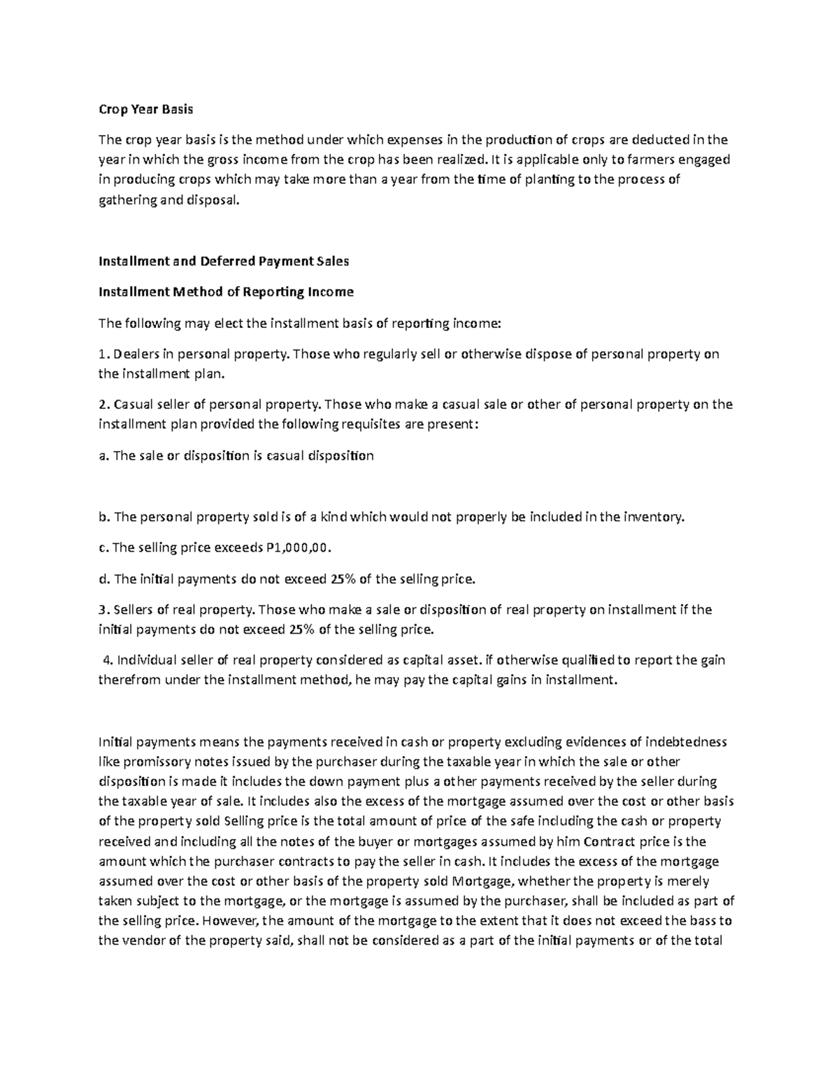 Crop Year Basis: Understanding Installment & Deferred Sales Methods ...