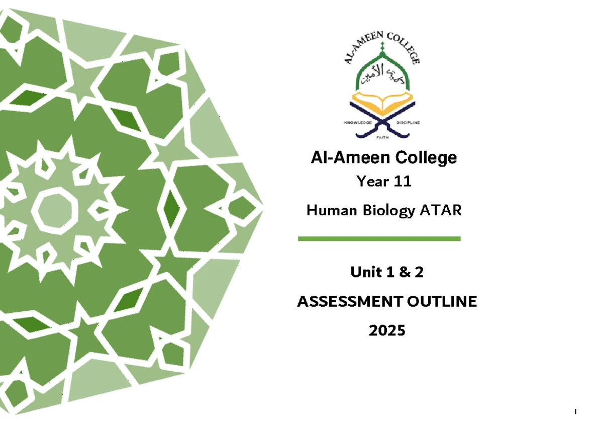 Year 11 Human Biology Unit 1: Metabolism, Enzymes, and Cellular ...