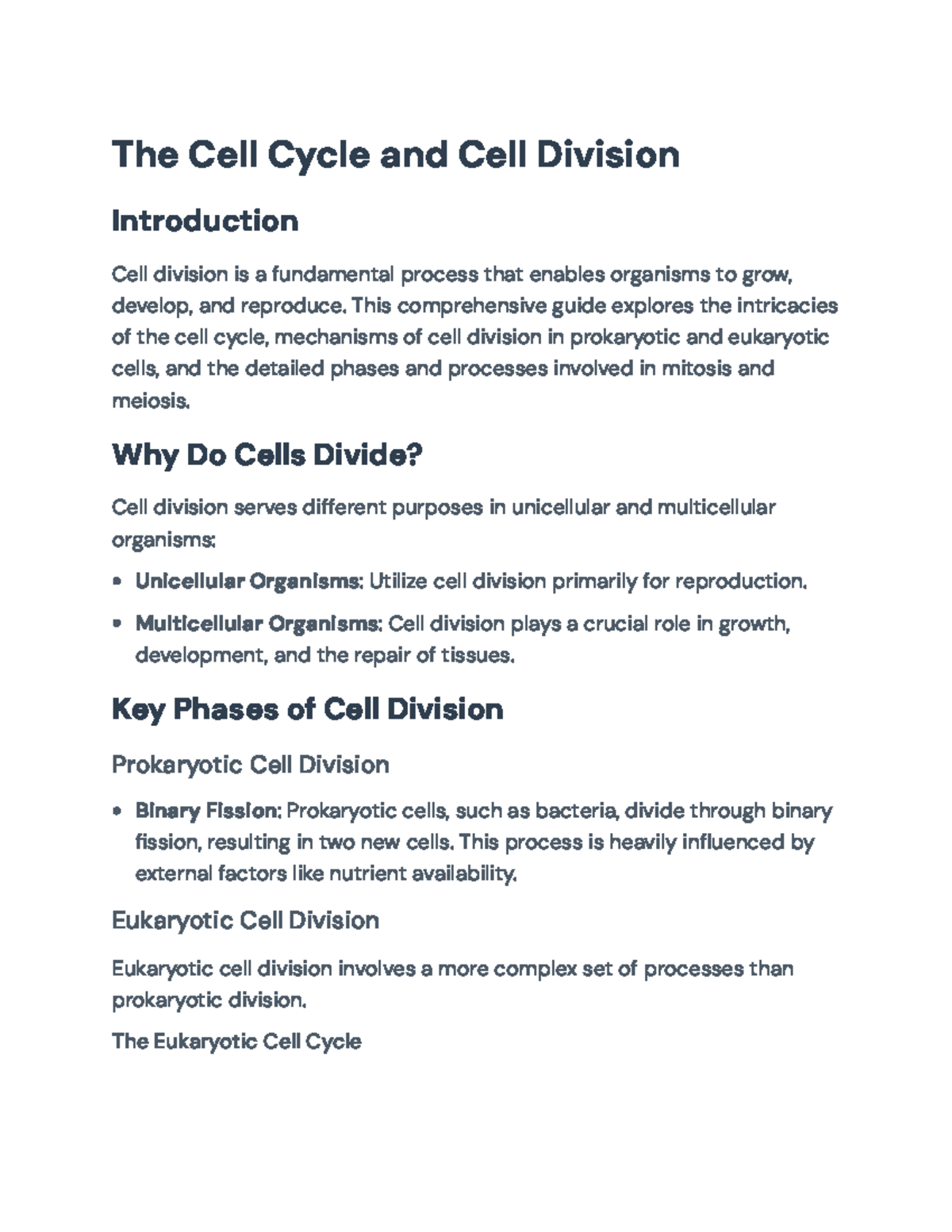 Cell Cycle and Division: Understanding Mitosis & Meiosis - The Cell ...