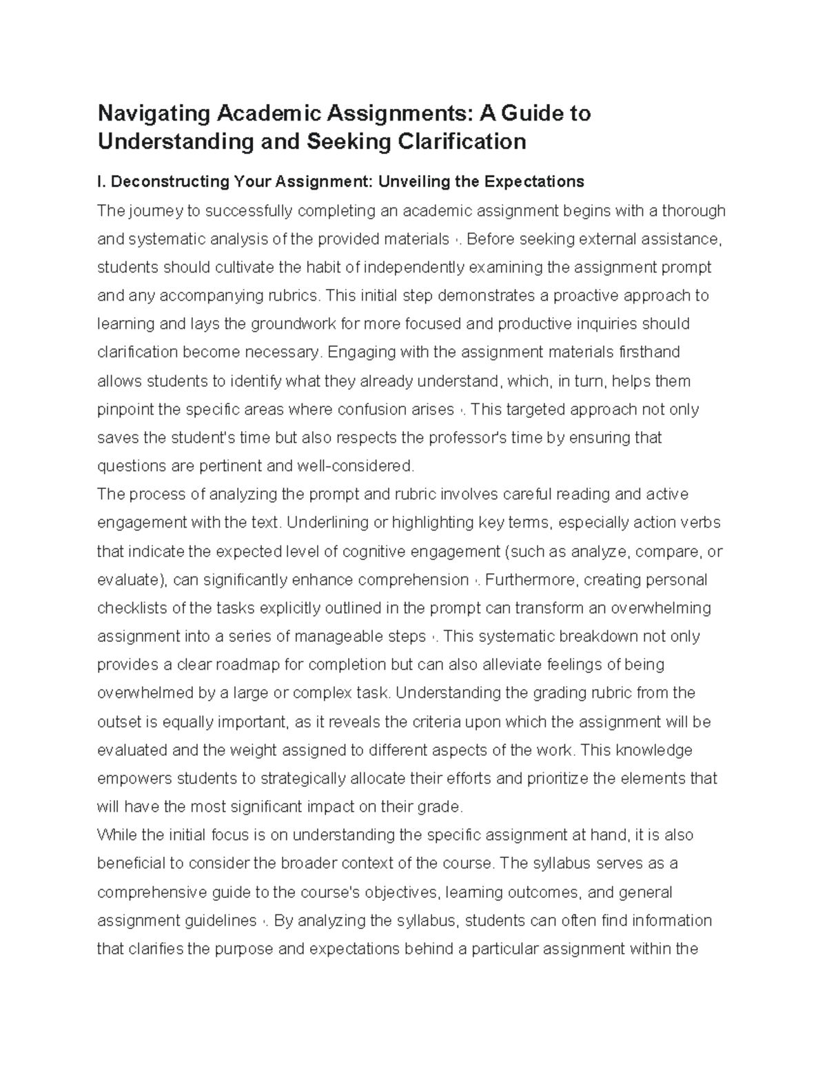 Navigating Academic Assignments - Deconstructing Your Assignment ...
