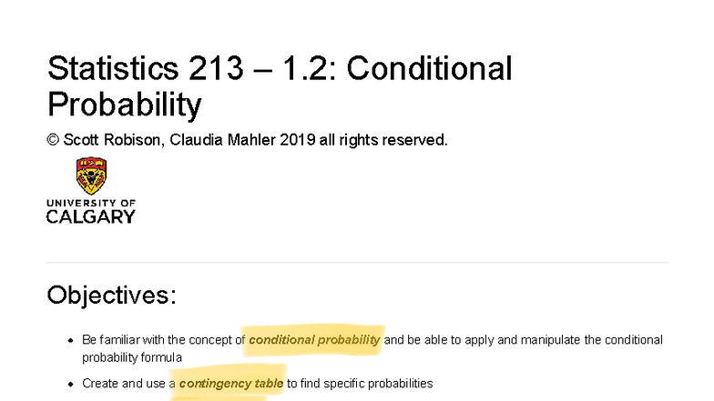 L2 - 1.2 Conditional Probability: Concepts & Techniques Explained - Studocu