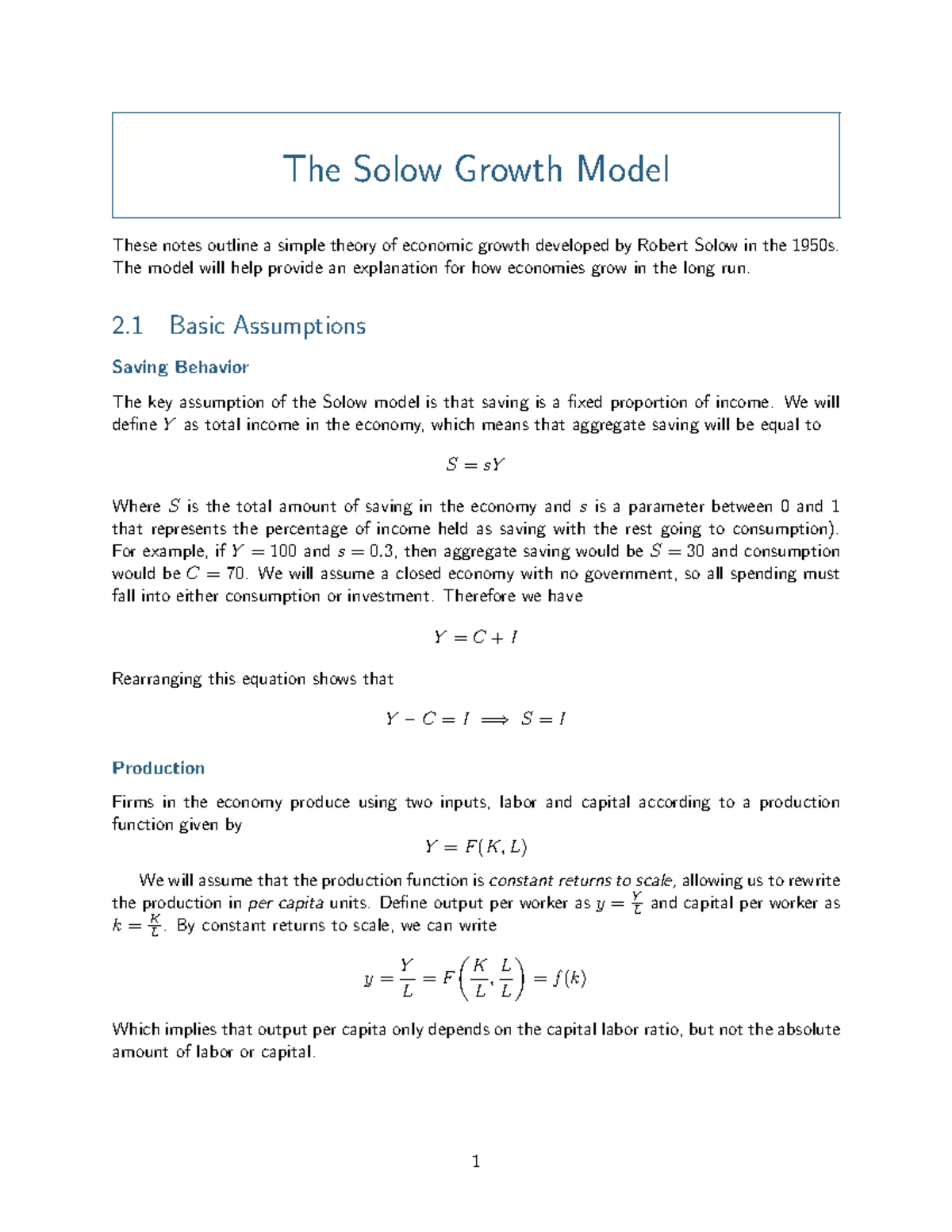 The Solow growth model: key concepts and dynamics explained - Studocu