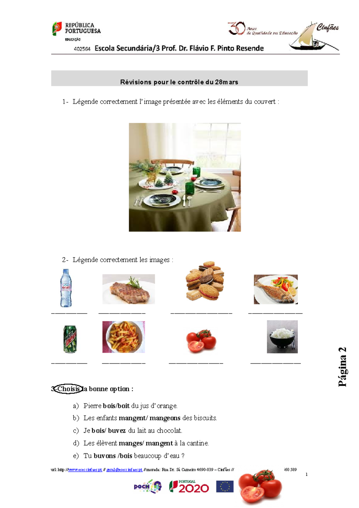 Révisions pour le contrôle du 28 mars - Fiche Aliments - Studocu