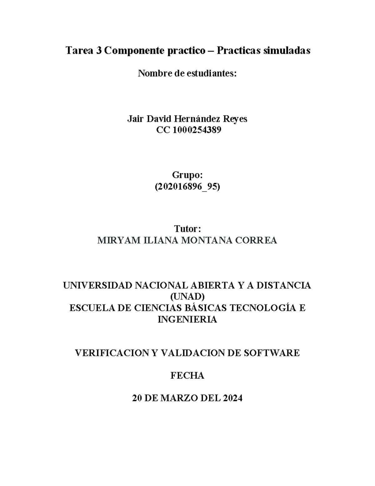 Tarea 3 Componente Practico Practicas simuladas Jair David Hernandez Reyes - Tarea 3 Componente ...