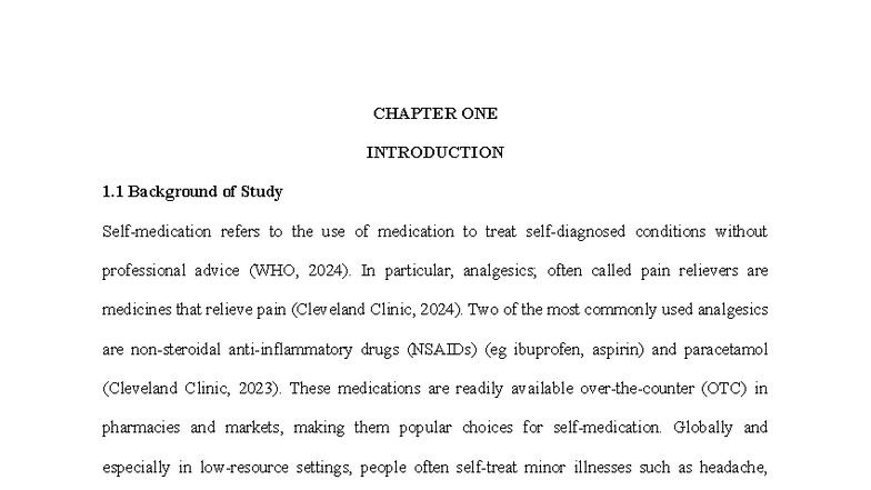 MRS Onyiade Esther -1 - ESSAY ON ANALGESIC USAGE IN YABA LCDA - Studocu