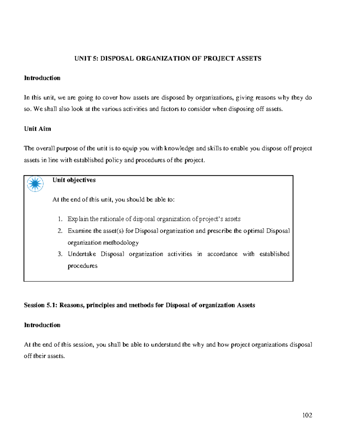 Disposal Organization of Project Assets: Methods and Stakeholders - Studocu
