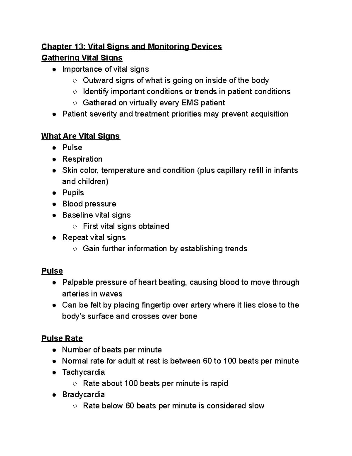 Chapter 13 Vital Signs and Monitoring Devices - Chapter 13: Vital Signs ...