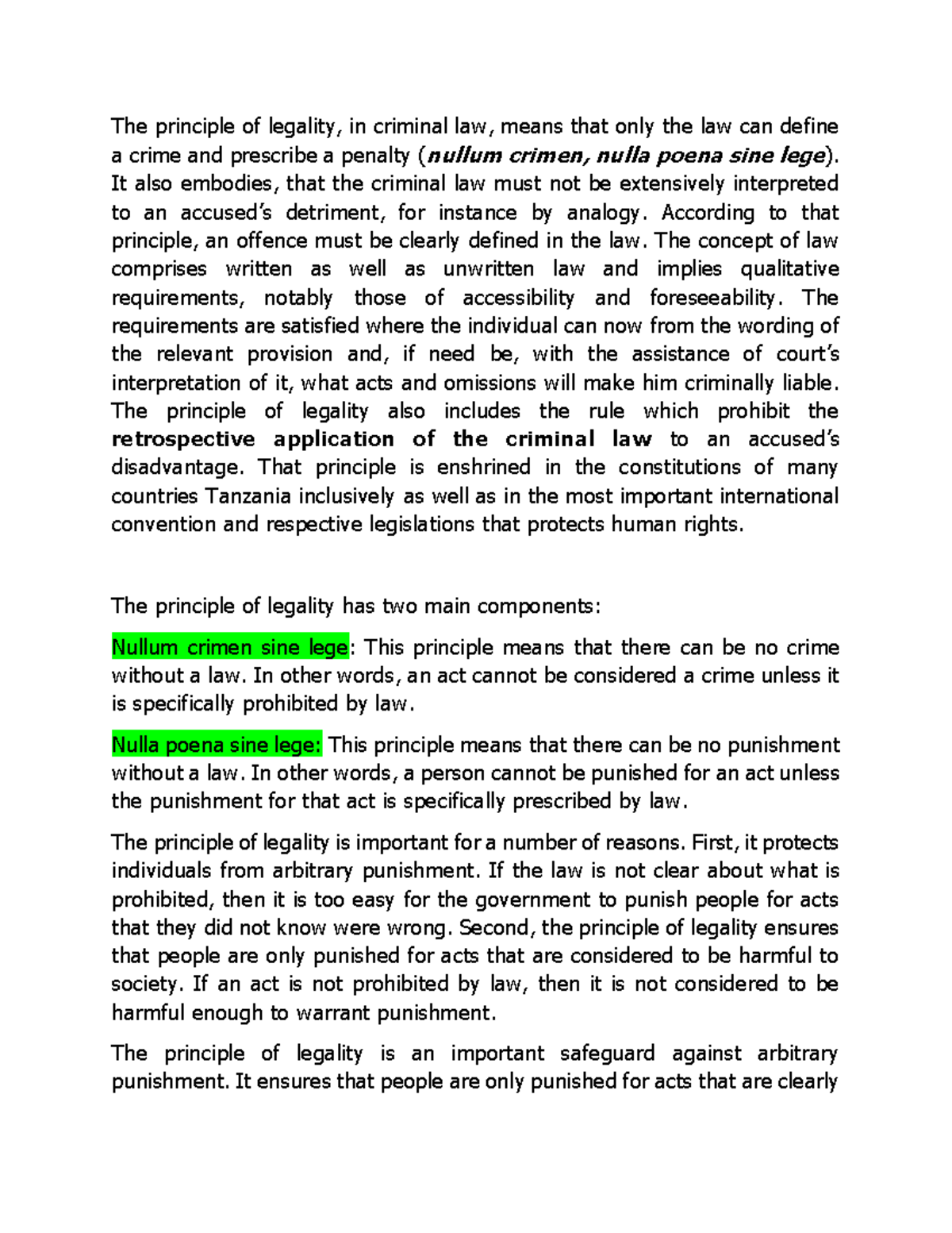 Legality Principle - Legal method - The principle of legality, in ...