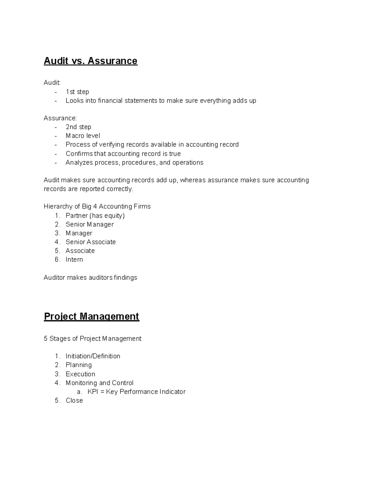 Accounting Careers: Audit vs. Assurance & Project Management Insights ...