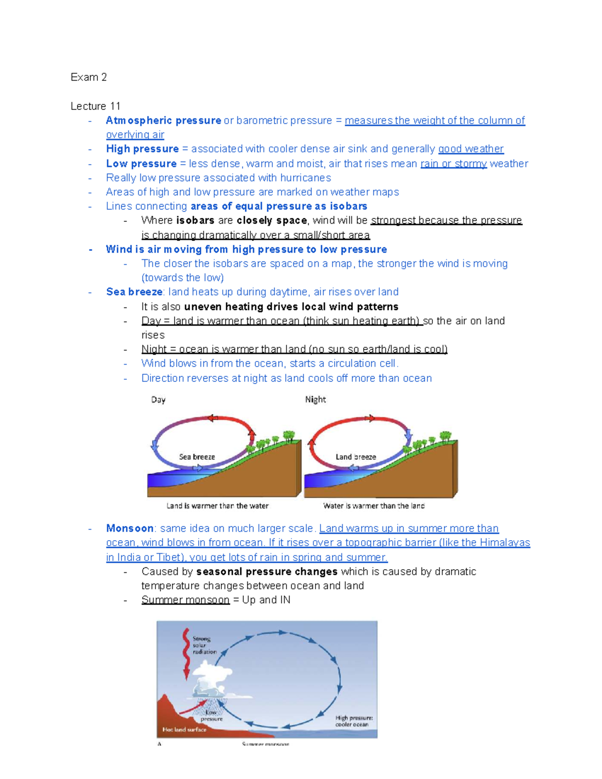 EE144 Exam 2 Study Guide: Atmospheric Pressure & Ocean Dynamics - Studocu