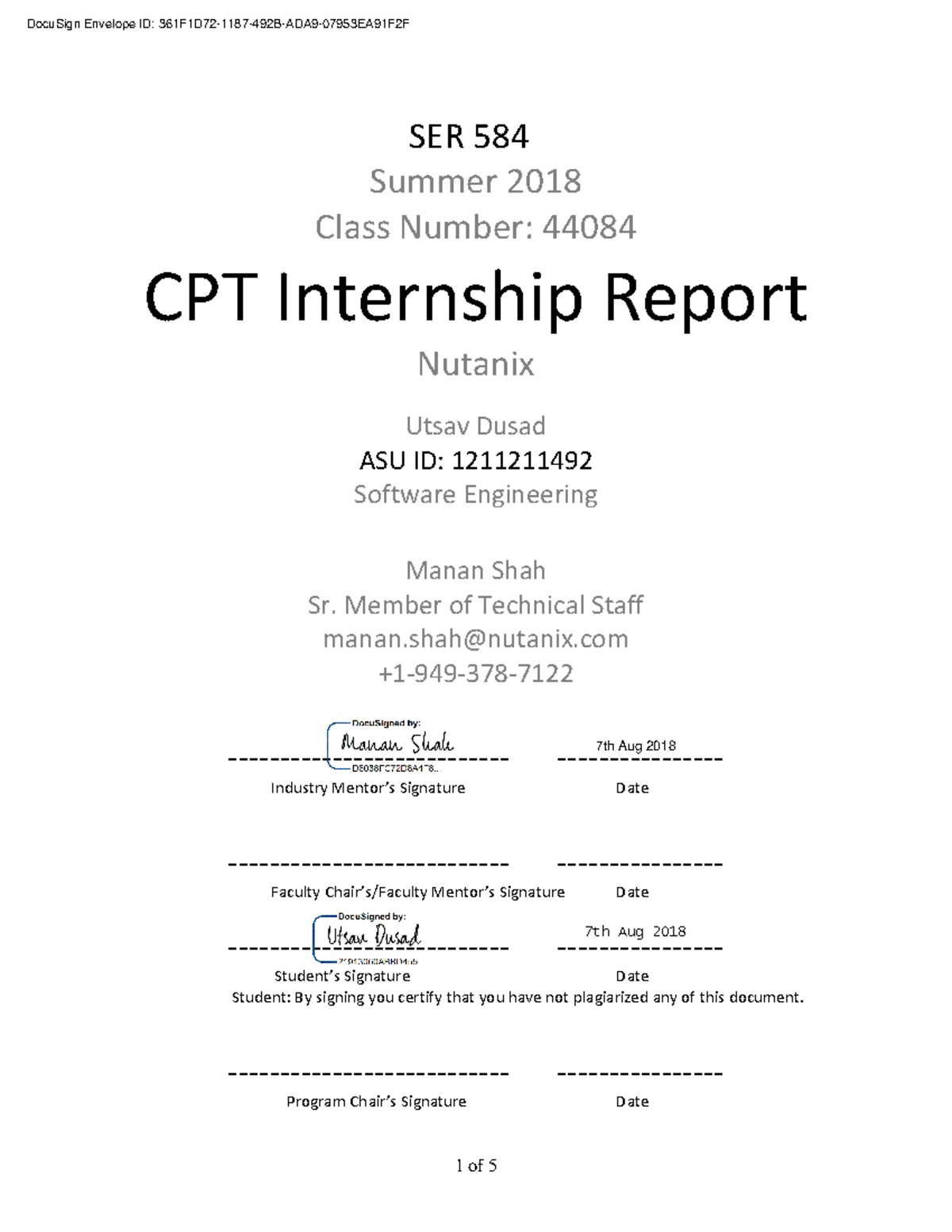 CPT Internship Report - SER 584 at Nutanix: Insights and Learnings ...