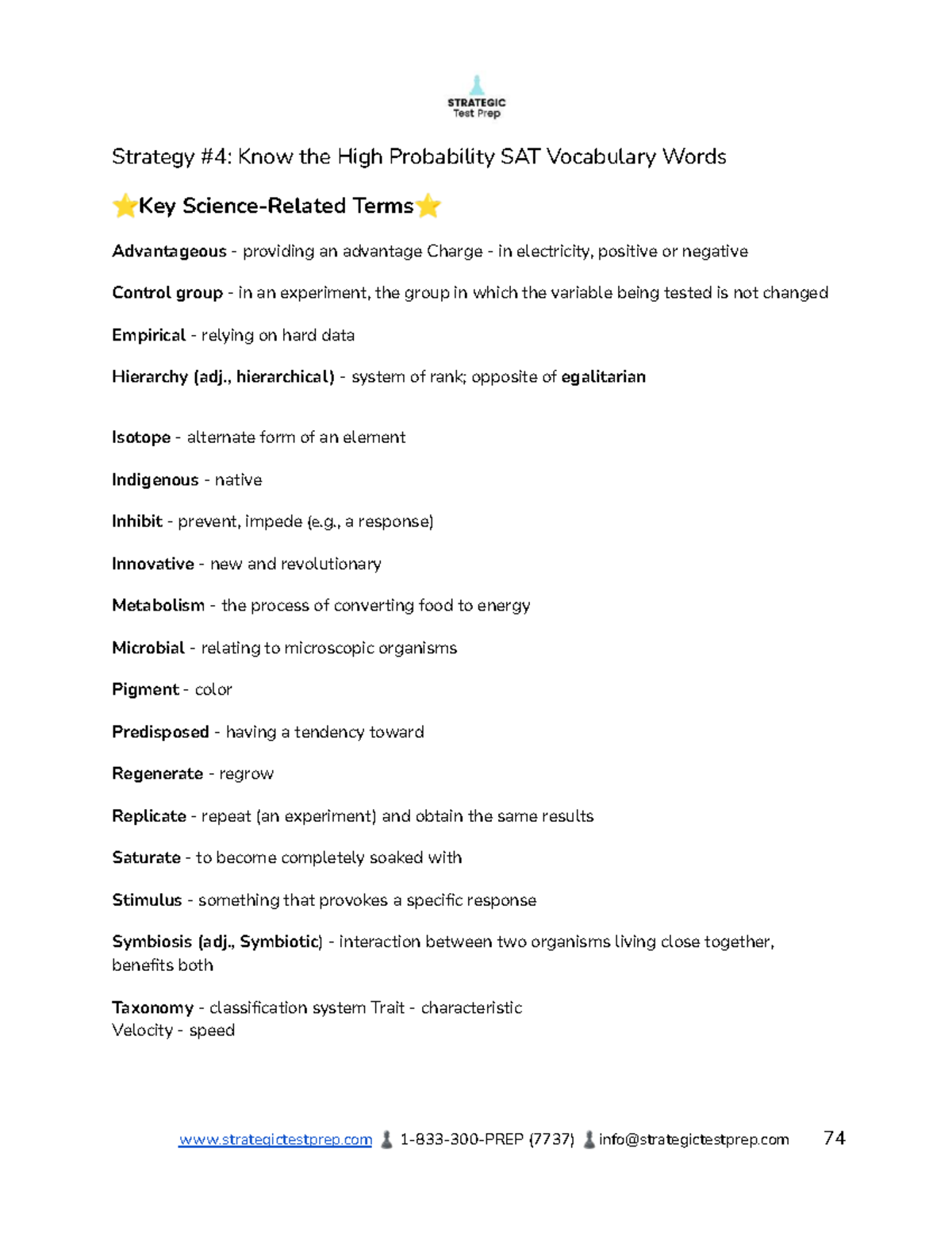 STP High Probability SAT Vocabulary Words Study Guide - Studocu