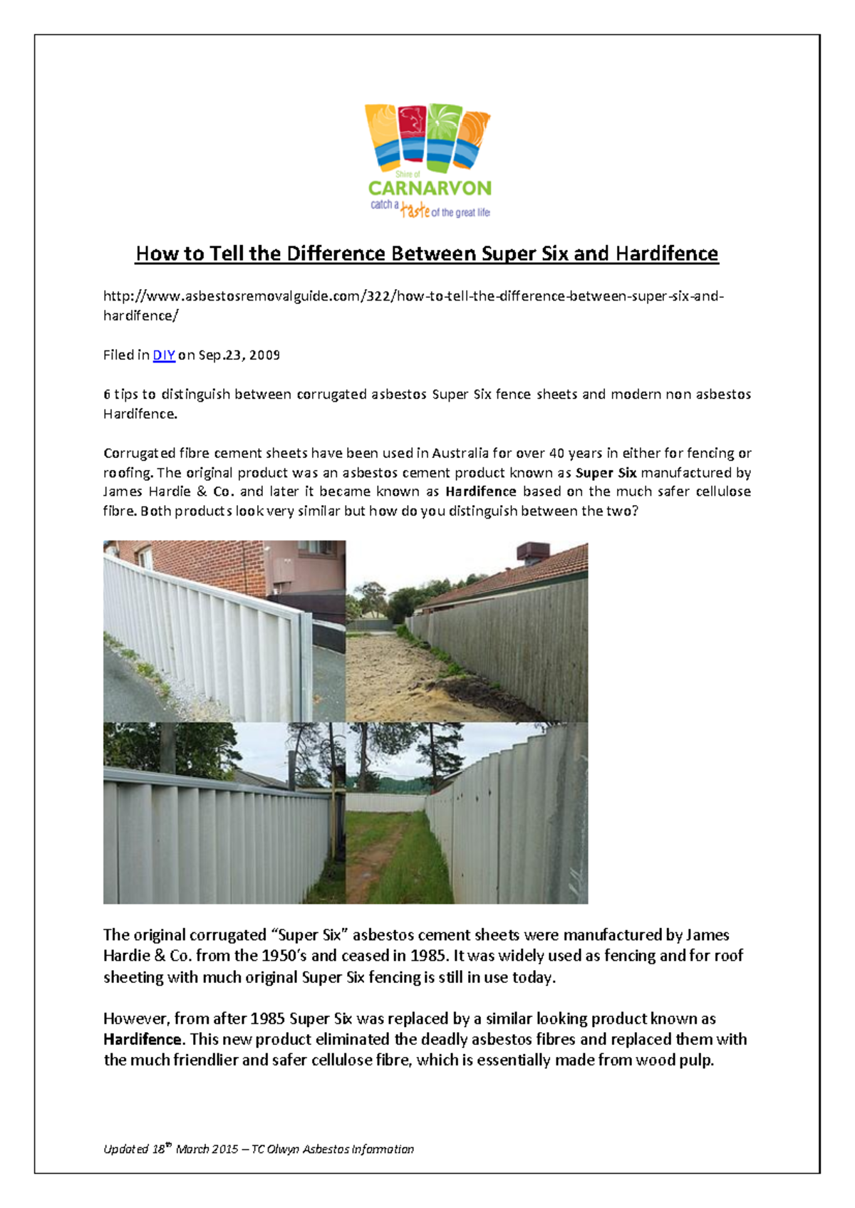 Super Six vs Hardifence: Identifying Asbestos and Non-Asbestos Fences ...