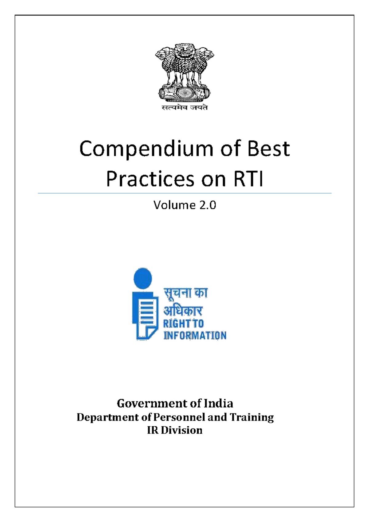 Best Practices Compendium on RTI Implementation, Vol. 2 - Studocu