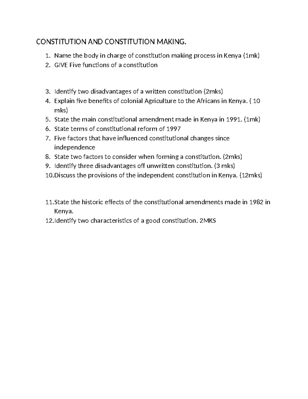 Constitution and Constitution Making: Key Questions and Insights - Studocu