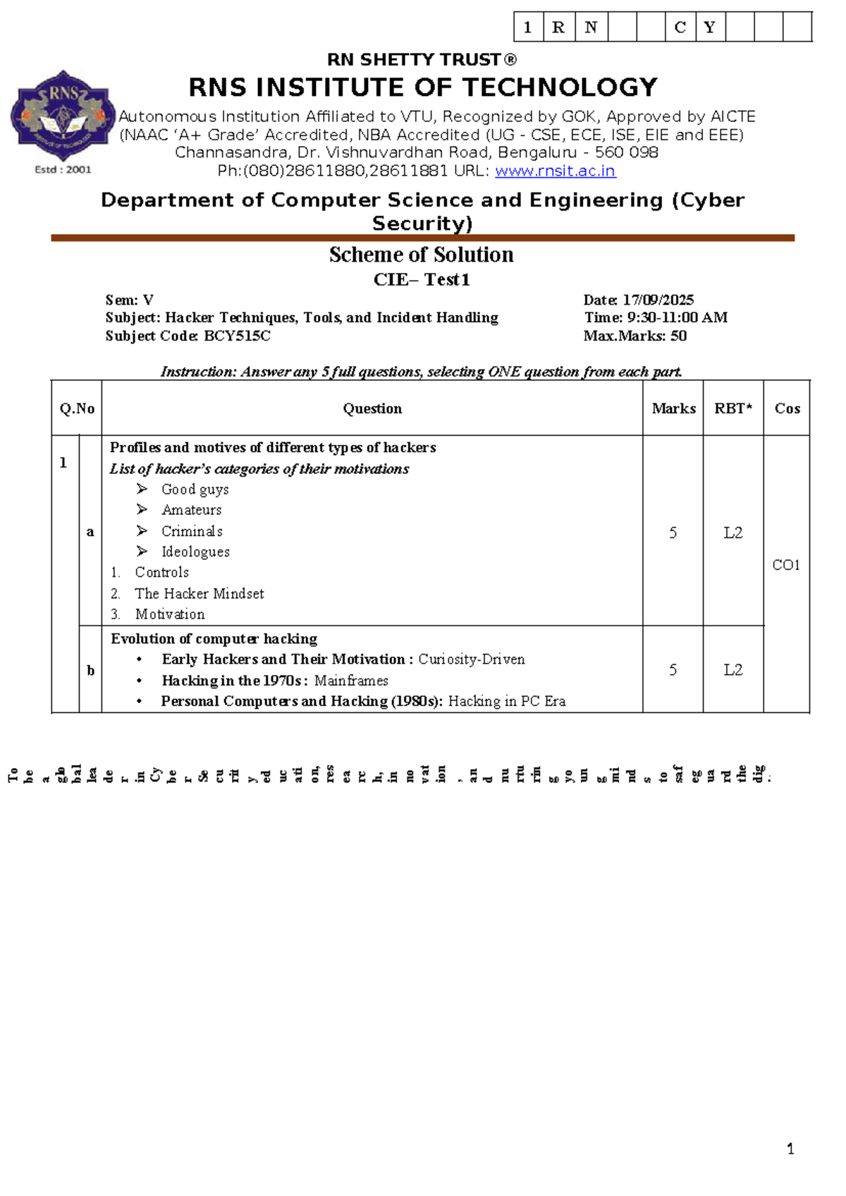 BCY515C - Hacker Techniques, Tools, and Incident Handling Notes - Studocu