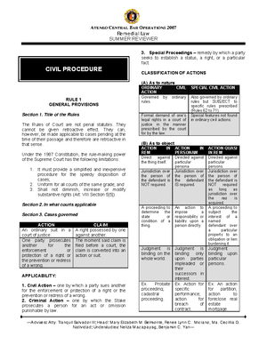 Civil Procedure FLOW Chart - CIVIL PROCEDURE 1. REMEDIES OR PROCEEDINGS ...