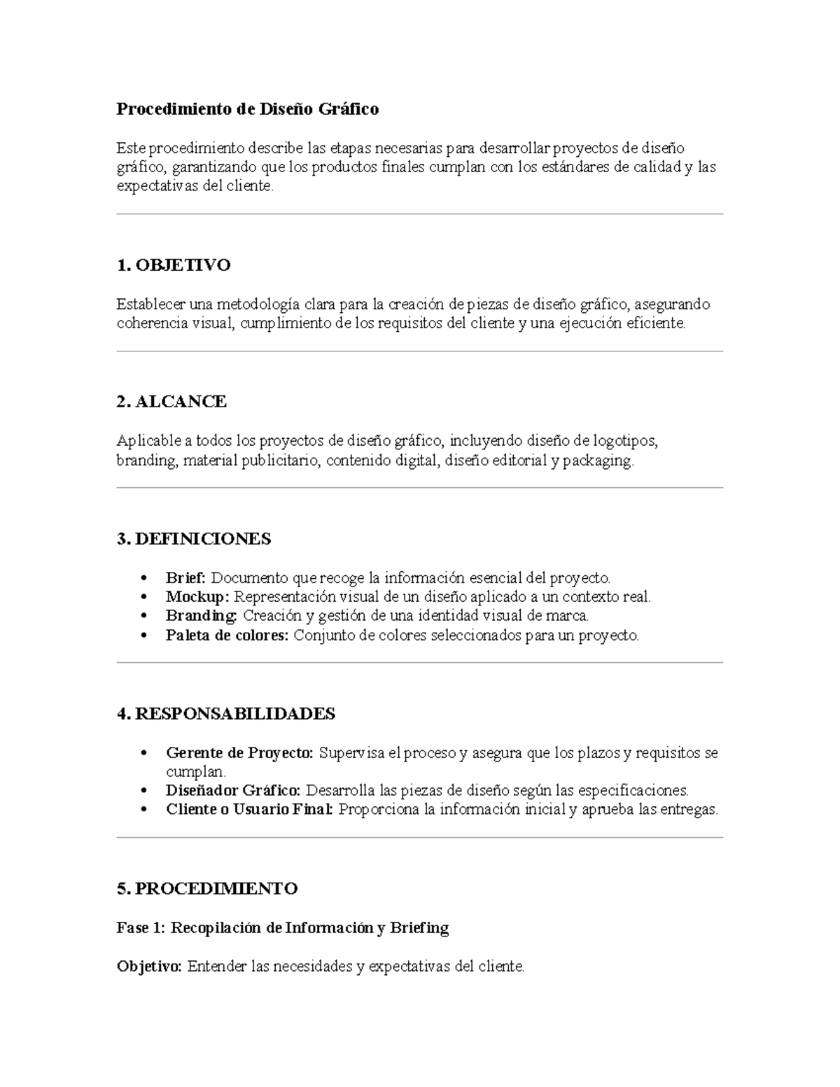 Procedimiento de Diseño Gráfico: Metodología y Etapas Clave - Studocu