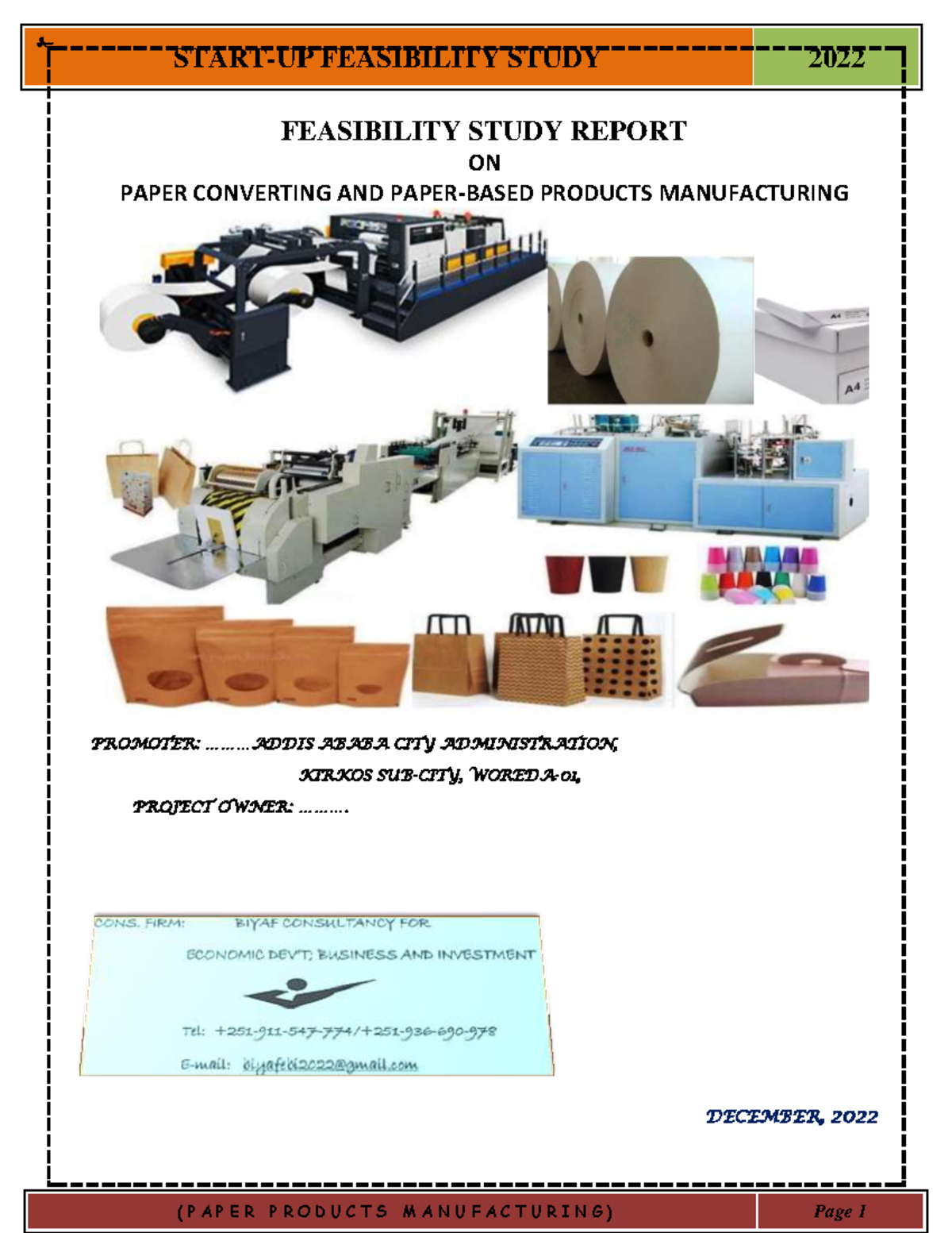 2. Paper Converting AND Paper Packaging Project - FEASIBILITY STUDY ...
