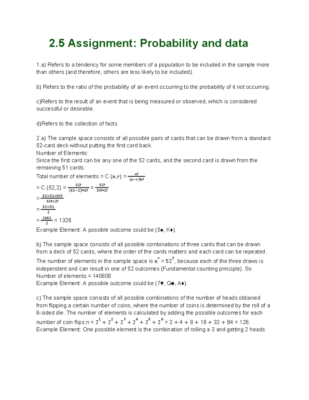 2.5 Assignment: Understanding Probability and Sampling Techniques - Studocu