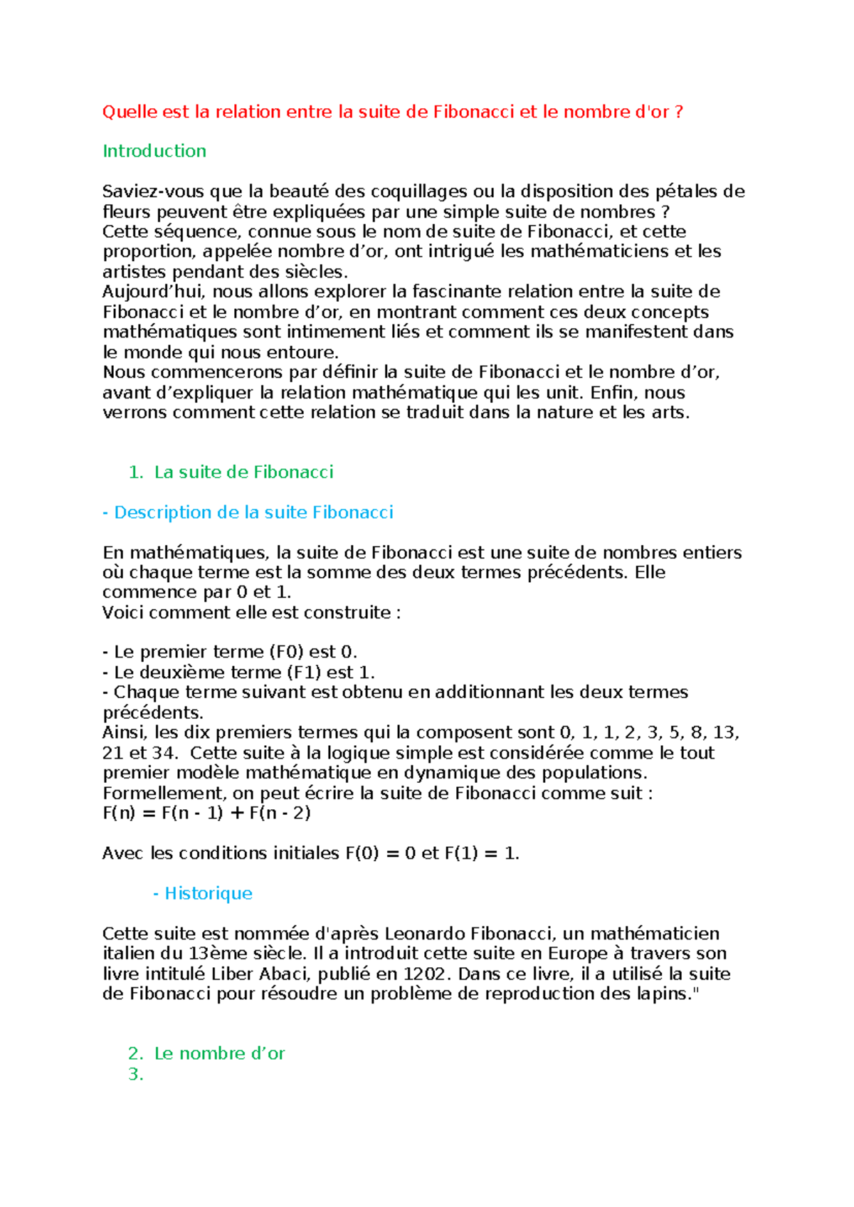 FIB101: Relation Fascinante entre la Suite de Fibonacci et le Nombre d ...
