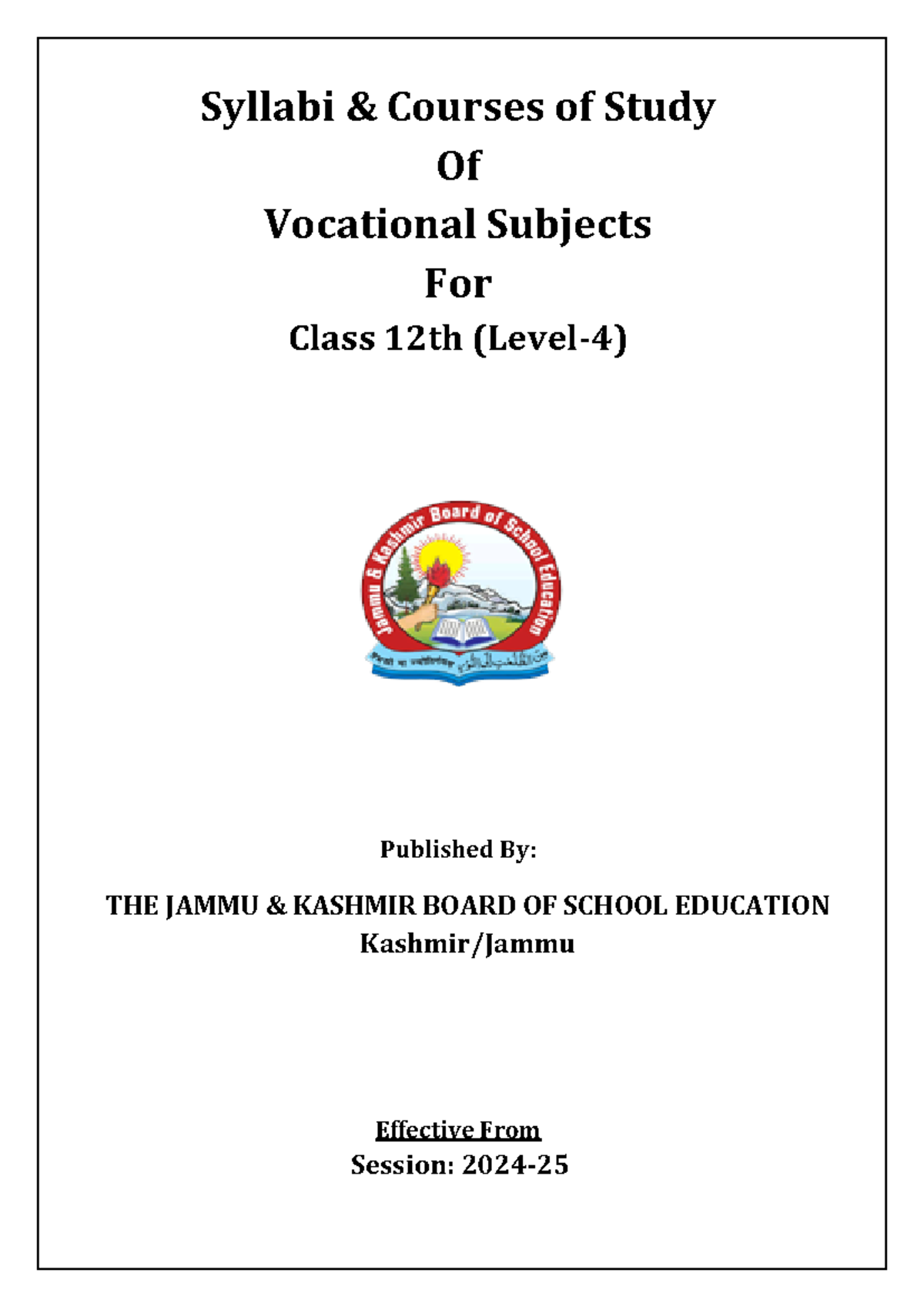 12th Final Vocational Syllabus - Syllabi & Courses of Study Of ...