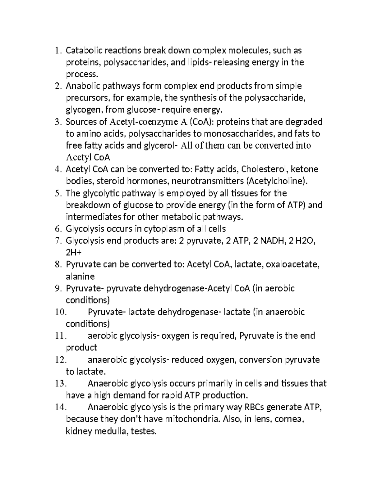 Glycolysis Overview and Key Pathways - Biochemistry 9 Notes - Studocu