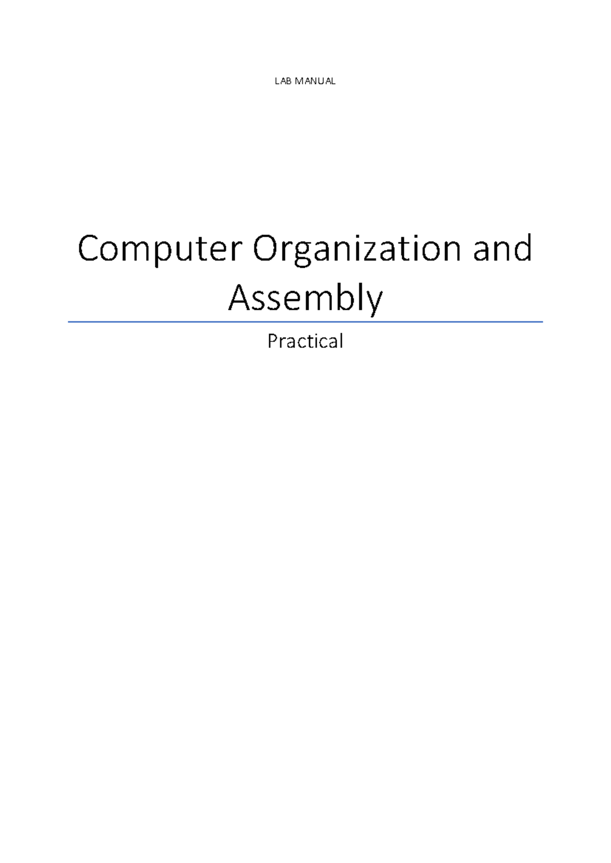 Assembly Language Practical Lab Manual - CSE 301 - Studocu