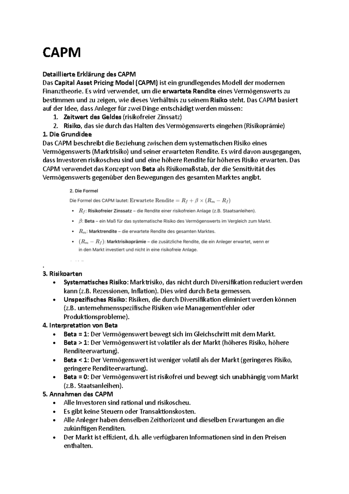 CAPM erklärt - Capm - CAPM Detaillierte Erklärung des CAPM Das Capital ...