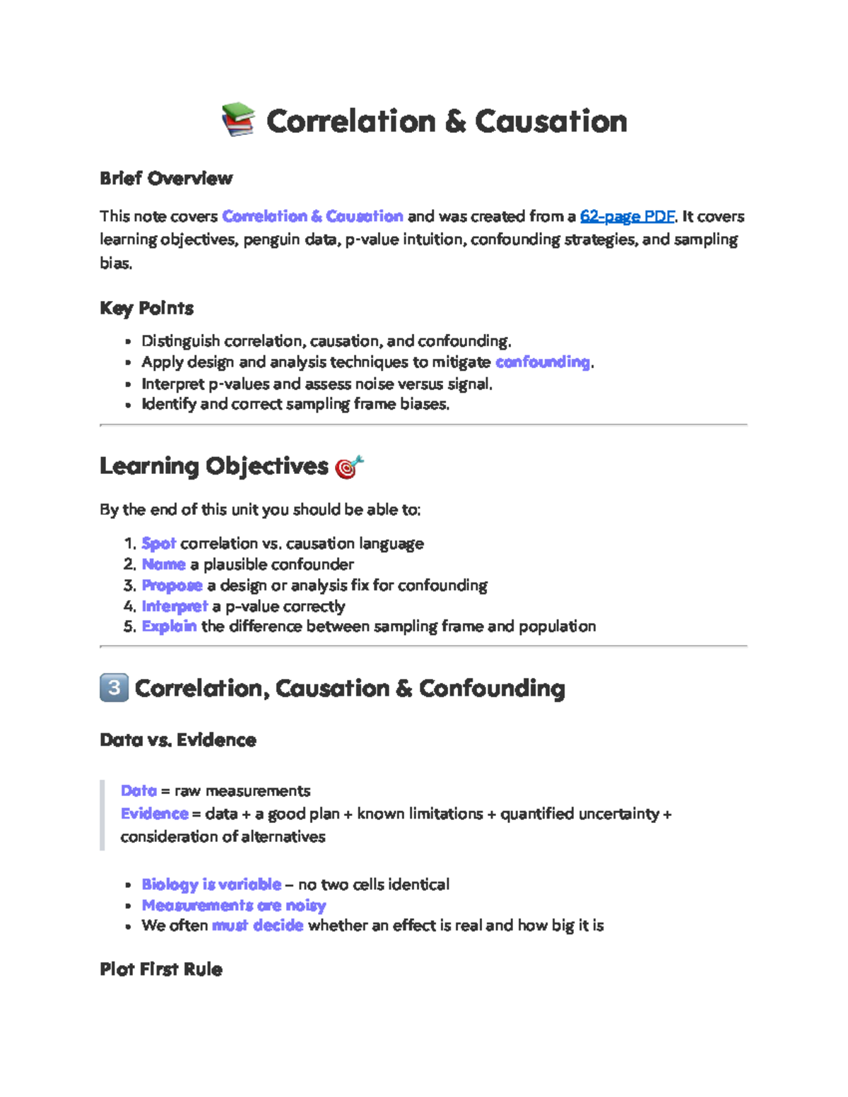 BILD5 Lecture 1: Correlation vs. Causation Overview - Studocu