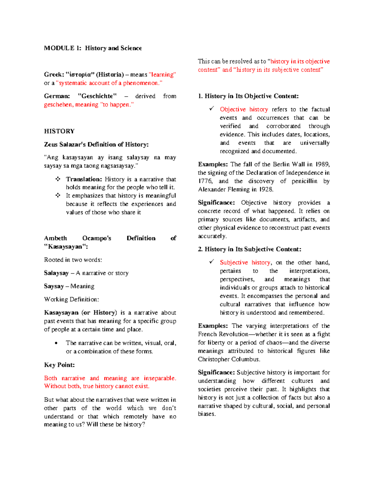 RPH 101: Understanding History - Objective vs. Subjective Analysis ...