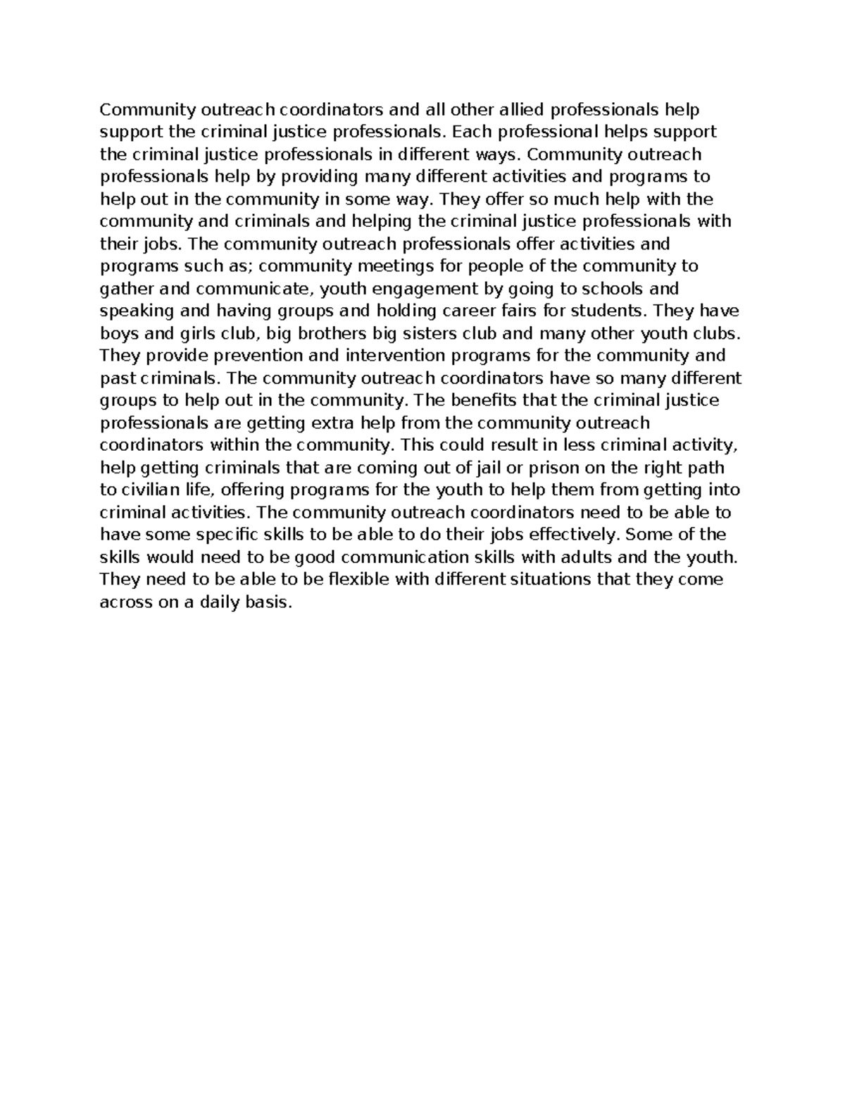 CJ Module 5 Assignment: Role of Community Outreach in Criminal Justice ...