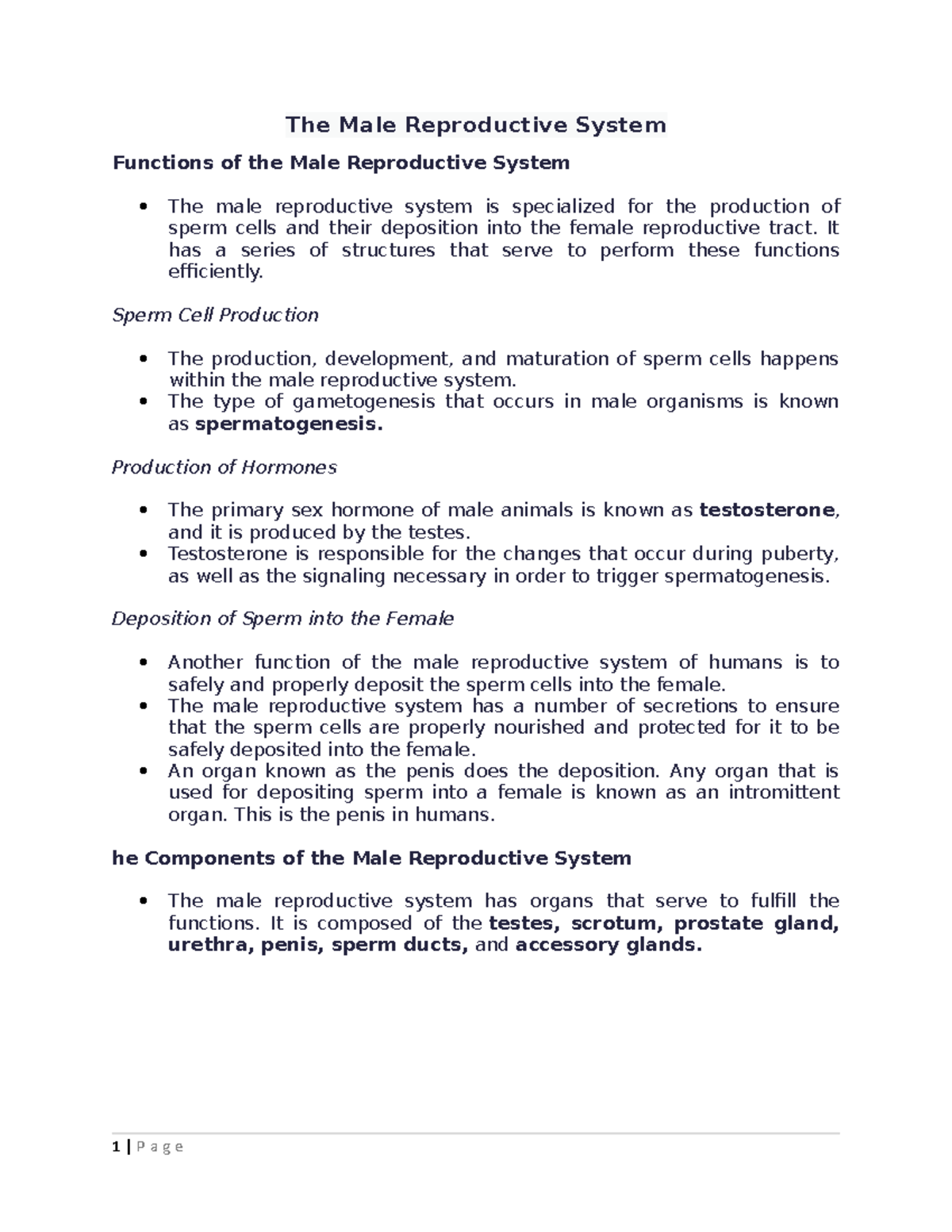 The Male Reproductive System - The Male Reproductive System Functions ...