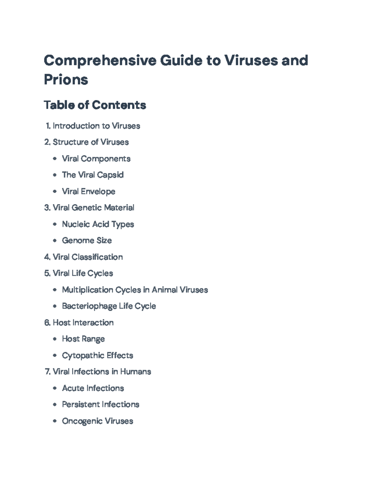 Comprehensive Guide to Viruses and Prions: Structure and Impact ...