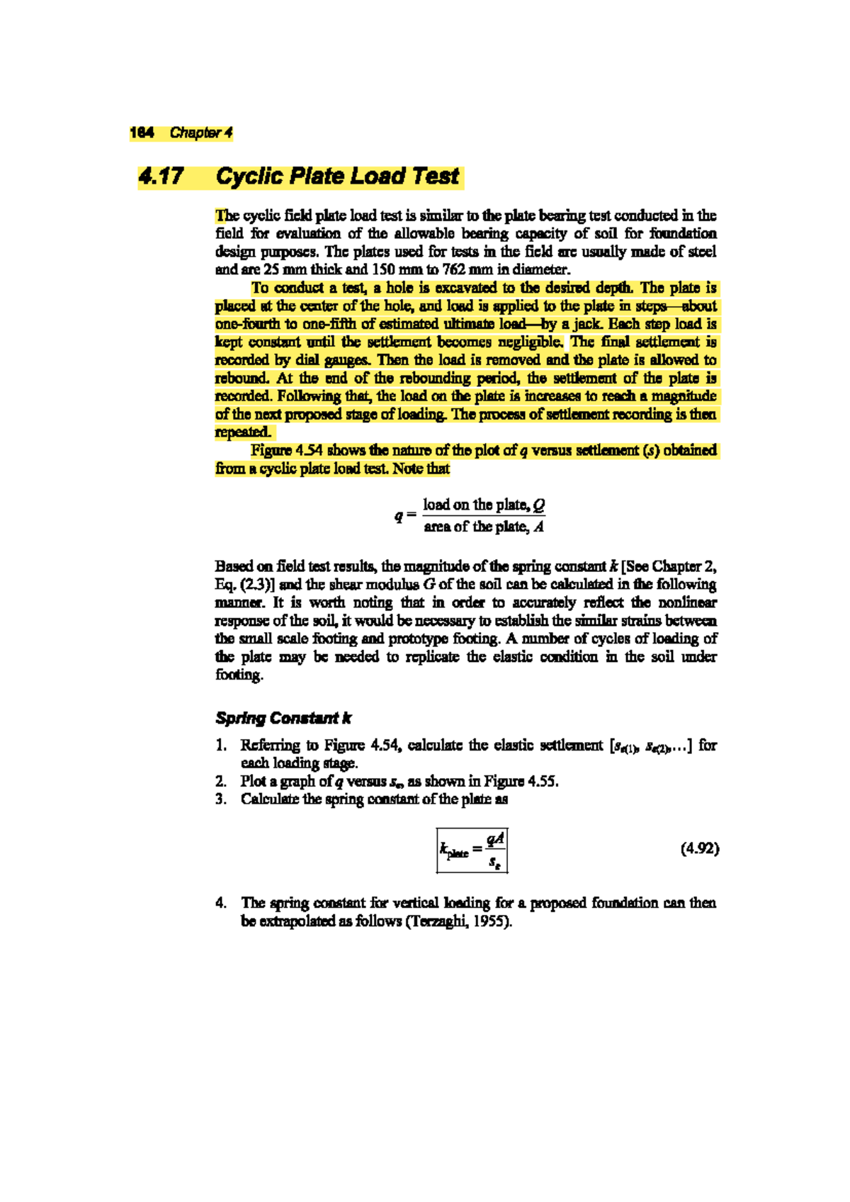 164 Chapter 4: Cyclic Plate Load Test Analysis and Calculations - Studocu