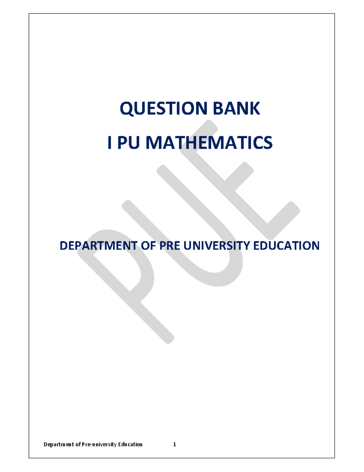 I-PUC Maths Question-BANK- Finalised - QUESTION BANK I PU MATHEMATICS ...