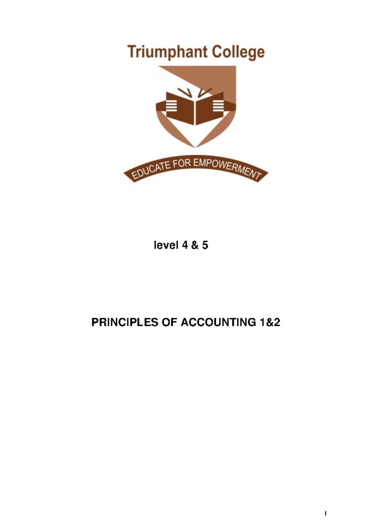 Principles of Accounting 1: Revised Module Overview 2021 - Studocu
