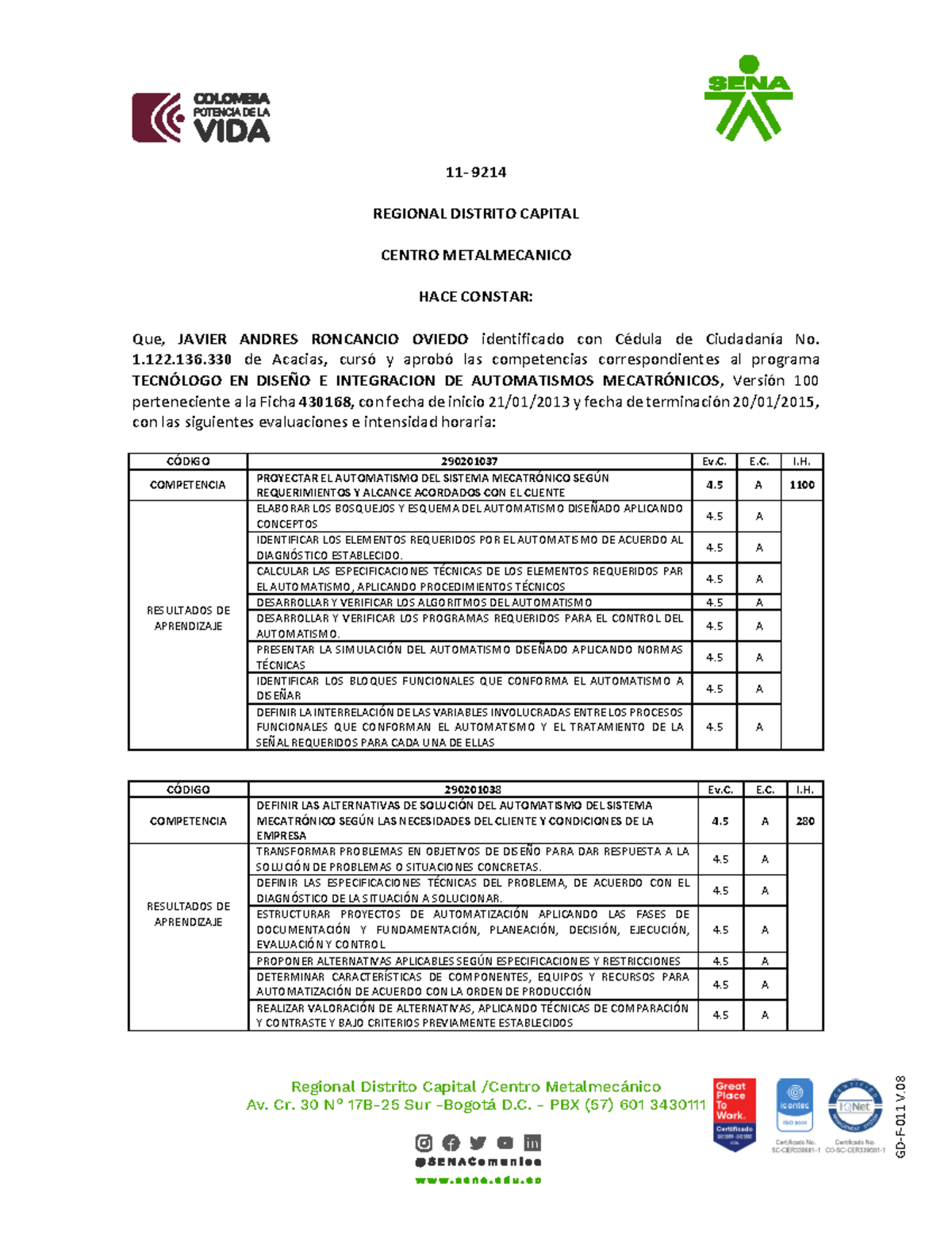 Informe Final sobre el Programa de Tecnólogo en Diseño e Integración de ...